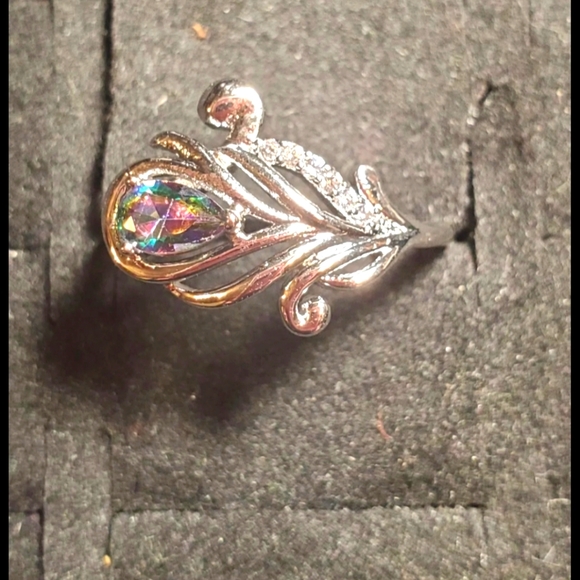 independent | Jewelry | Peacock Feather With Simulated Mystic Topaz ...